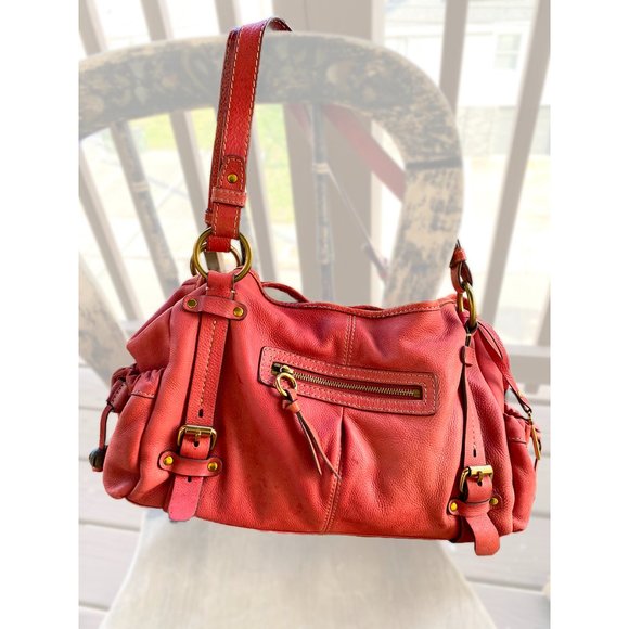 Fossil | Bags | Fossil Red Leather Shoulder Bag | Poshmark
